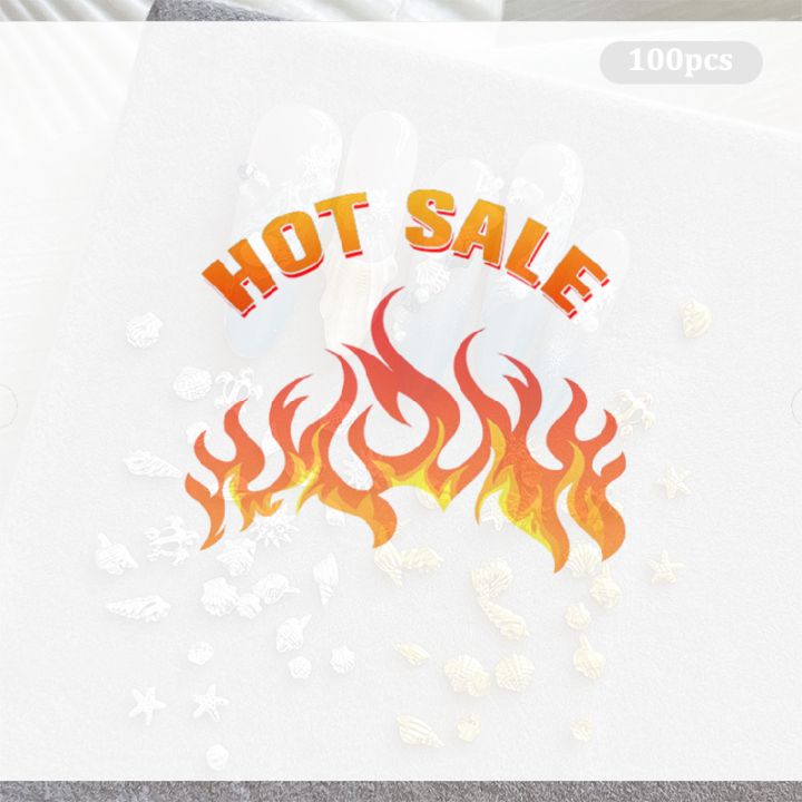 100Pcs Ocean Starfish Shell Nail Charms Golden Silver Metal Nail Art ...