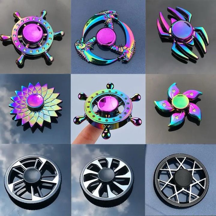 Metal Rainbow Fidget Spinner Colorful EDC Hand Spinner Anti-Anxiety Toy ... Metal Rainbow Fidget Spinner Colorful EDC Hand Spinner Anti-Anxiety Toy ...