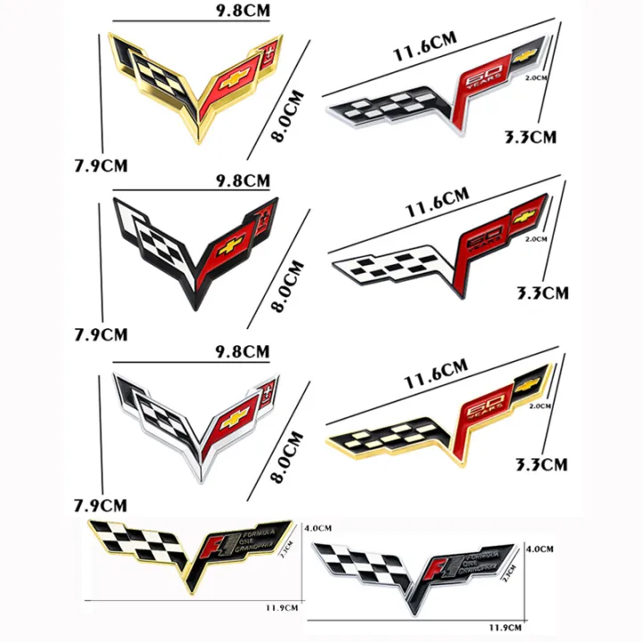 Car Corvette 60th Anniversary Emblem Sticker Accessories For Chevrolet ...