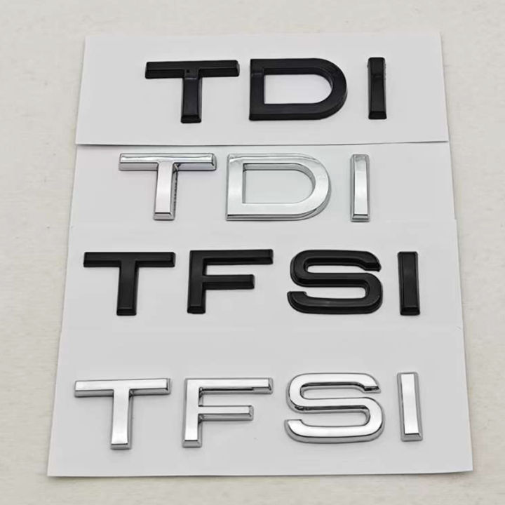 3D ABS Car Rear Trunk Letters Badge Sticker Logo TDI TFSI Emblem Decals ...