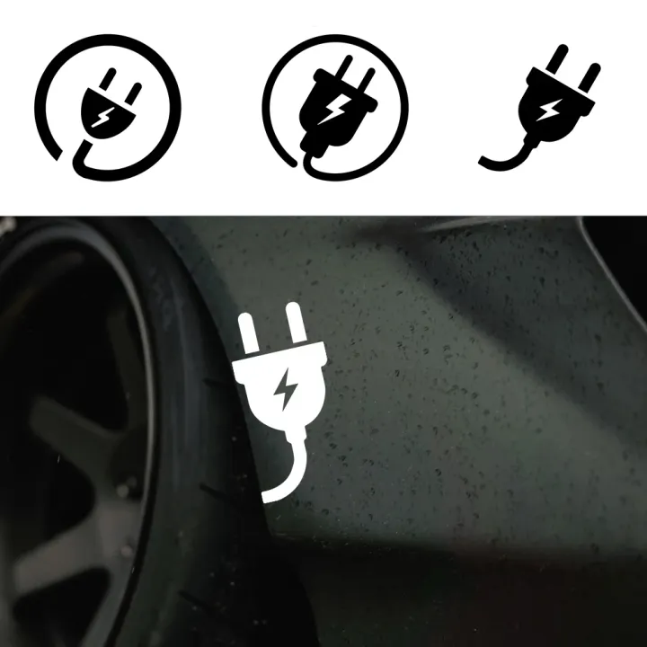 Car Stickers Electric Plug Lightning Sign Vinyl Film Personality ...