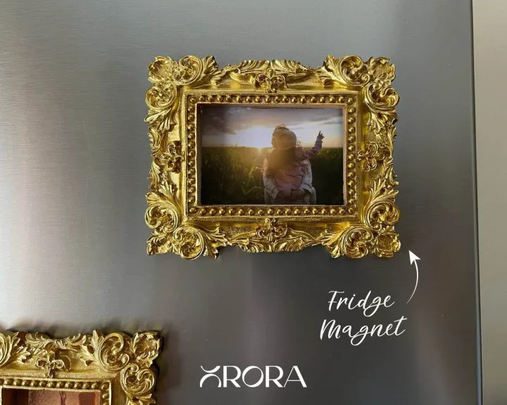 Vintage Gold Ornate Magnetic Photo Frame – Mini Fridge Magnet Frame for ...