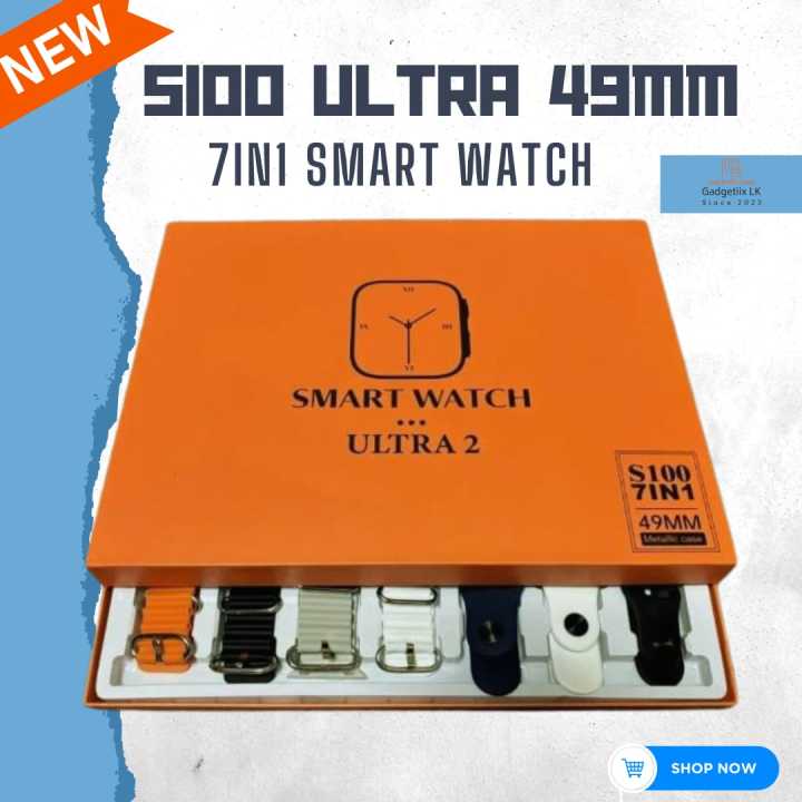 Premium New S100 Ultra Smartwatch with 7IN1 STRAP | 2.2HD Amoled ...
