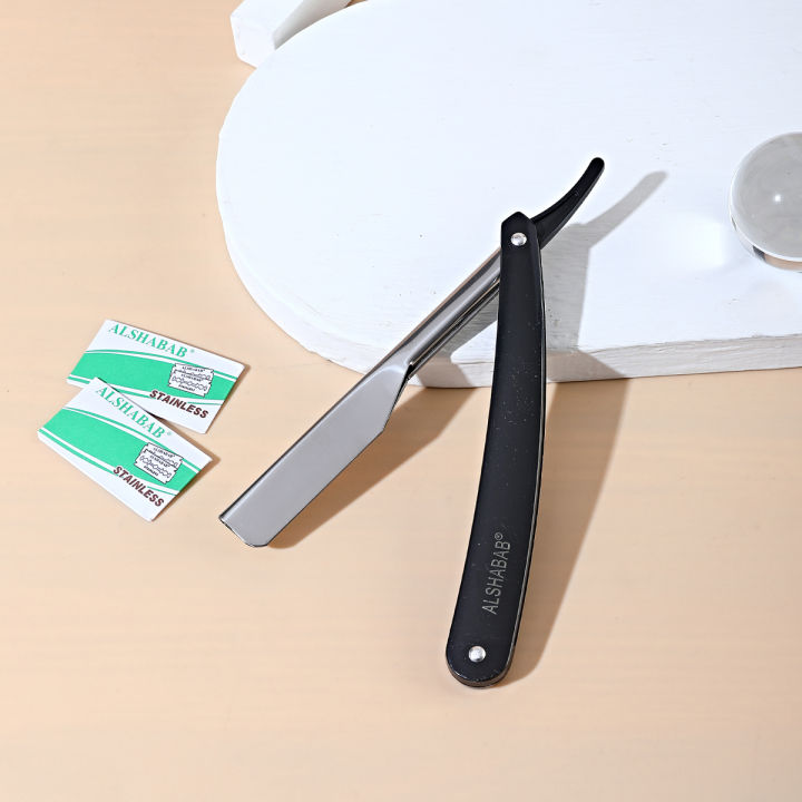 Professional Straight Razor Set for Men Double Edge With 2 Blades Black ...