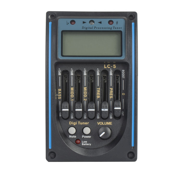 LC-5 5 Bands Acoustic Guitar Pickup EQ Preamp LCD Tuner Piezo Pickup ...