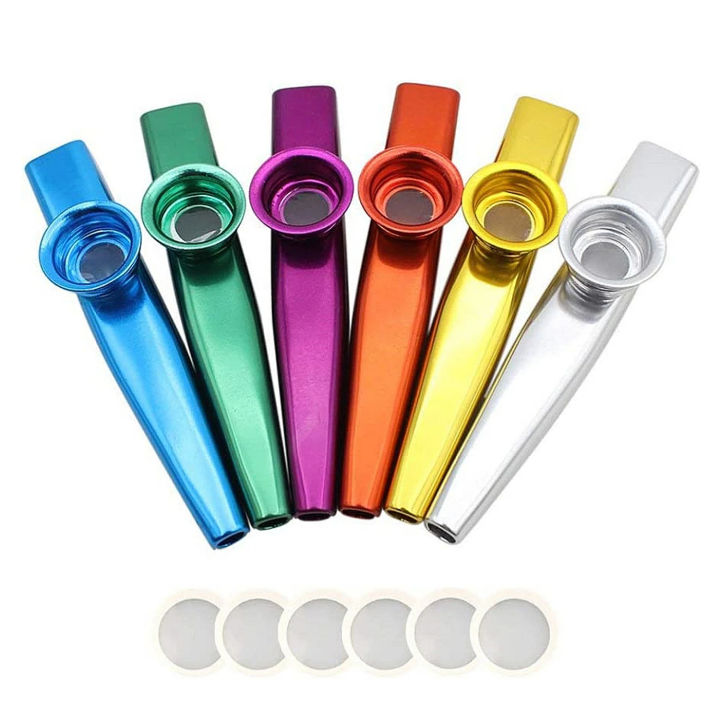 Kazoo Golden Aluminum Alloy with Membrane Flute Diaphragm Mouth Kazoos ...