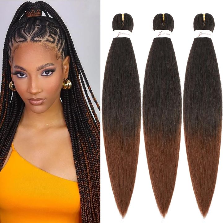 26inch Prestretched Knotless Kanekalon Hair Long Straight Synthetic Box ...