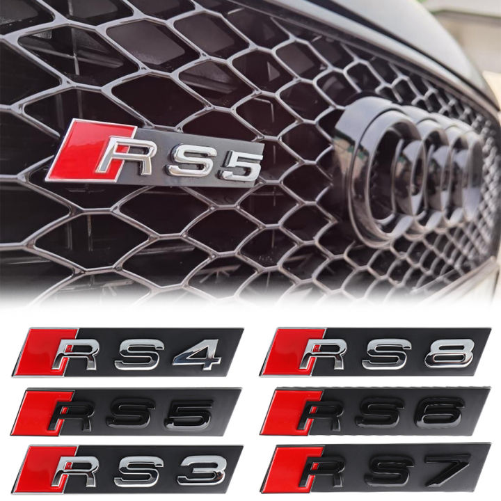 3D ABS RS3 RS4 RS5 RS6 RS7 RS8 Emblem Car Front Grille Logo Tuning ...