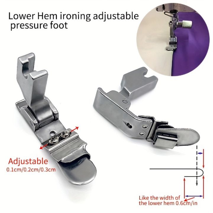 1pcs Adjustable 1-3mm P351 Non-ironing Folding Hemming Presser Foot ...
