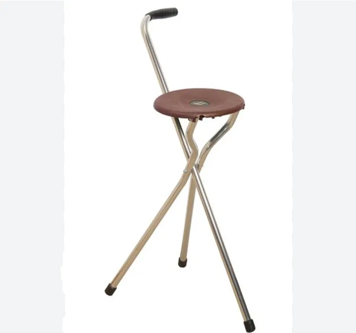 Walking Stick Seat portable stick chair brown iron walking stick chair ...