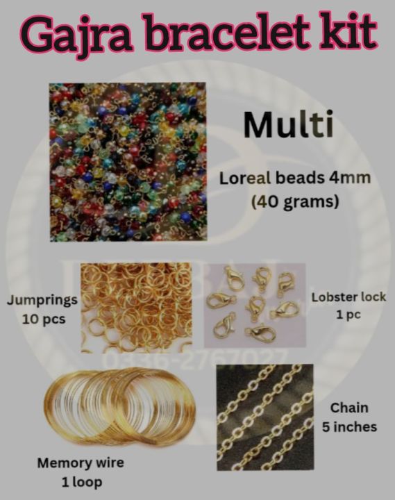 Gajra Bracelet Making Kit – DIY Jewelry Kit with Loreal Beads, Memory ...