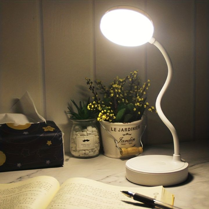 Table Lamp USB Rechargeable Desk Lamp Bed Reading Book Night Light LED ...