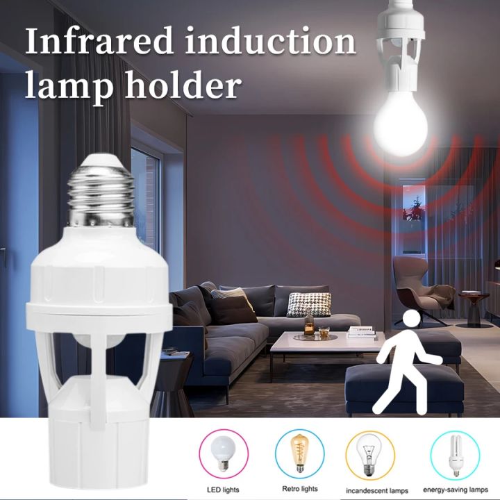 AC85-265V Smart Motion Sensor Light Bulb Holder E27 Screw Port ...