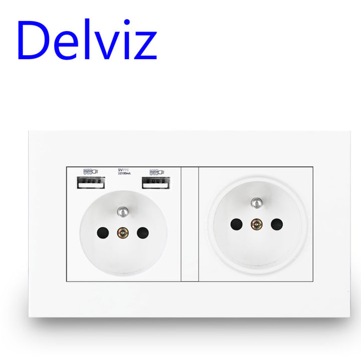 Delviz French Standard Socket, Dual USB Charger Port for Mobile,RJ45/TV ...