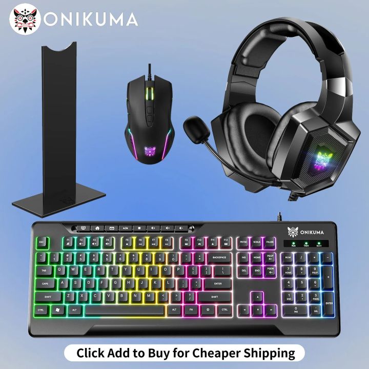 ONIKUMA Professional Gaming Headset Gaming Set RGB Lighting Mouse or ...
