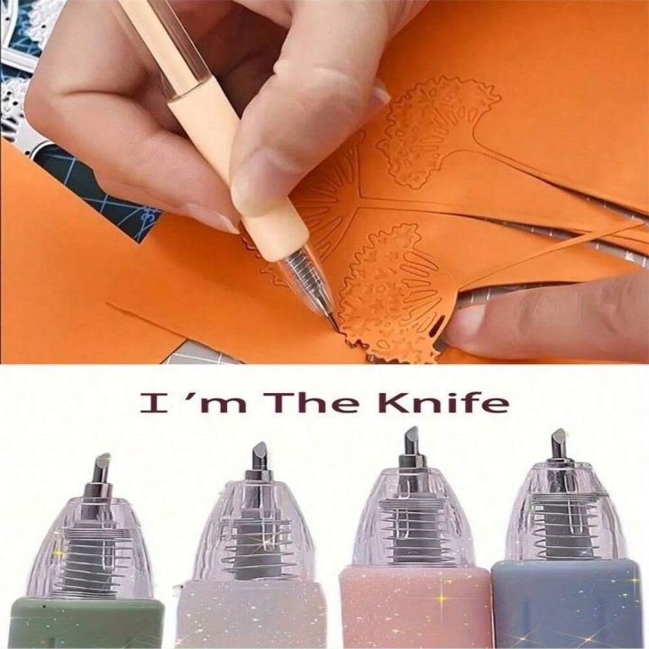 6/1pcs Wrapping Cutting Utility Pen Knife Retractable Press Hand ...