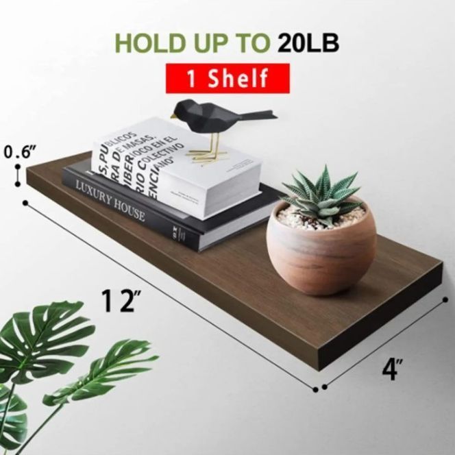 Introducing the 10"×4" Wooden Creative Floating Shelf, a versatile and ...