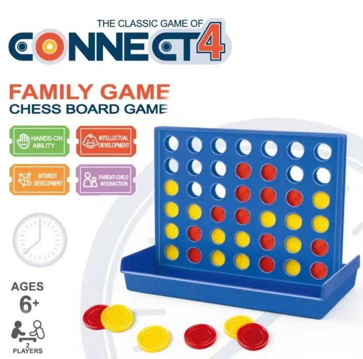 Four In A Row Connect Classic Family Board Game Toys Fun Educational ...