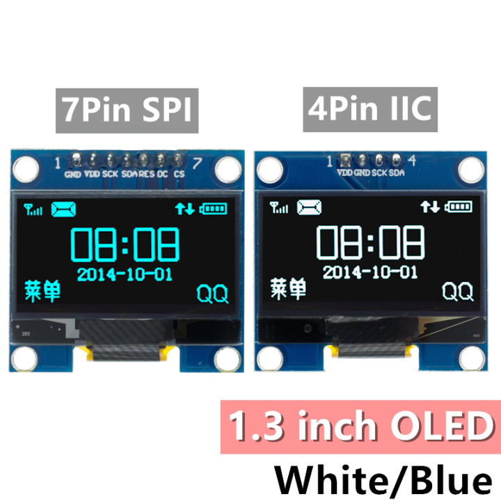1.3 Inch OLED Module White/blue Color SPI/IIC I2C Communicate 128X64 1.3 Inch OLED LCD LED ...