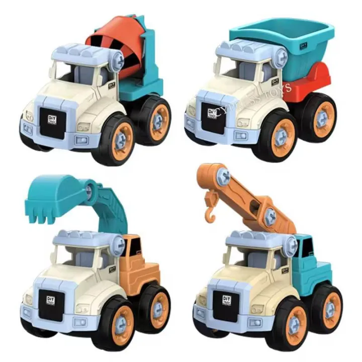D I Y Assembly Car Toys Assembly Cute Pet Truck (4pcs) For Kids Early ...