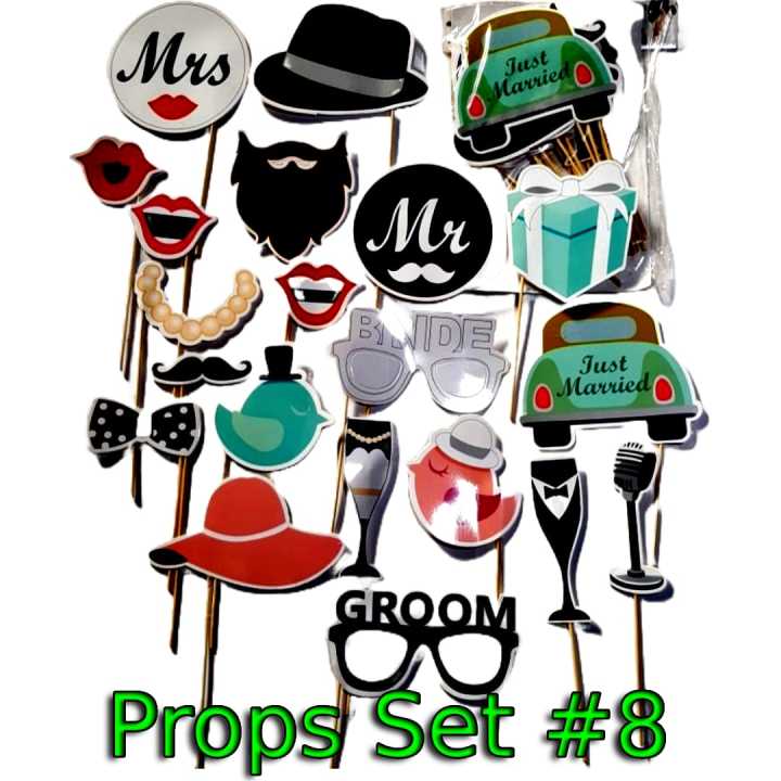 Funny Wedding Props Kit – Bride & Groom Mustache, Glasses, Signs – Best ...