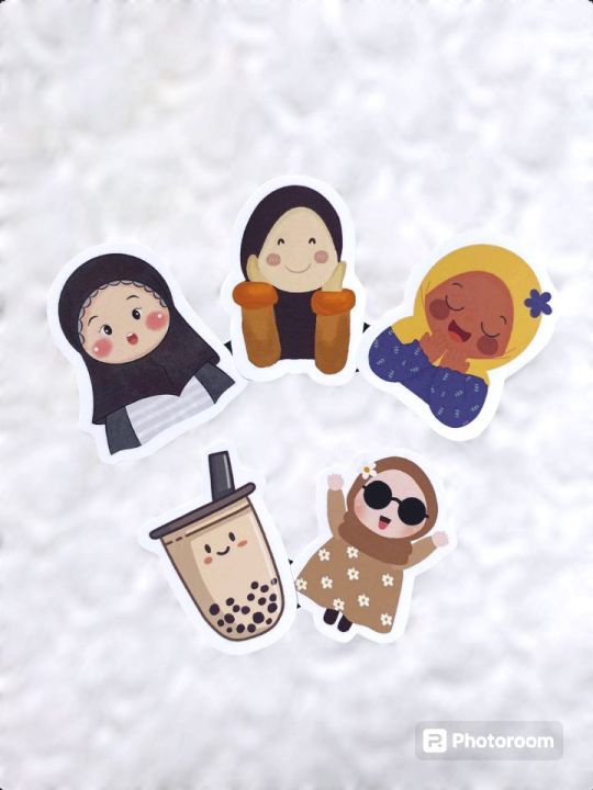 Glossy Cute Stickers 5 pcs for laptop, mobile, water bottle, journals ...