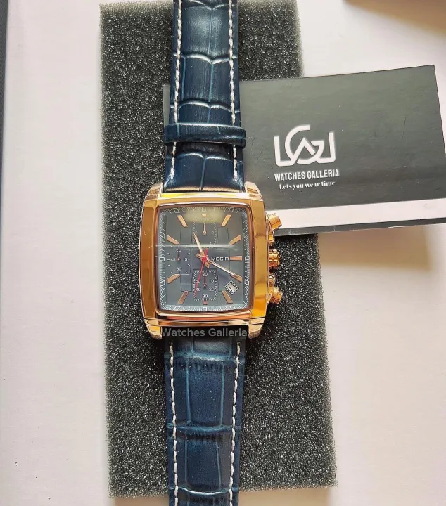 Megir Square Chronograph ML2028 Classy Square Watch for Men Fashion ...