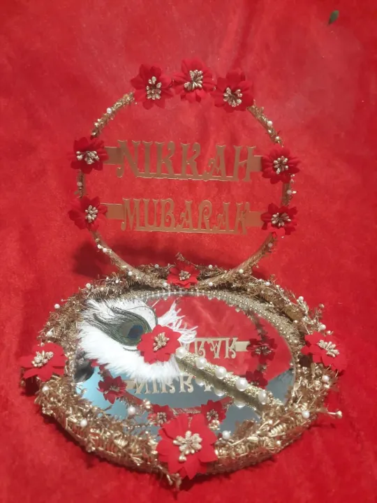 nikah pen with nikah mubarak rasam thaal, nikah mubarak mirror plate ...