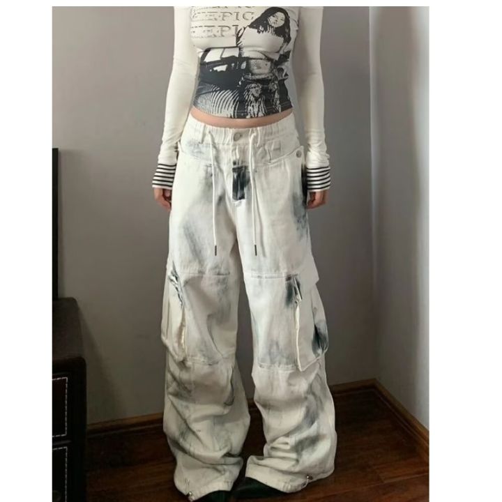 Women Jeans Wide Women's Jeans Span Shoujo Girl Style Denim Tier White ...