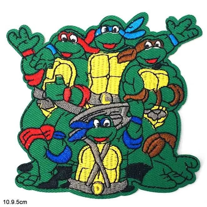 TMNT Ninja Turtles Cartoon Embroidery patches for clothes iron on appliques clothes jeans ...