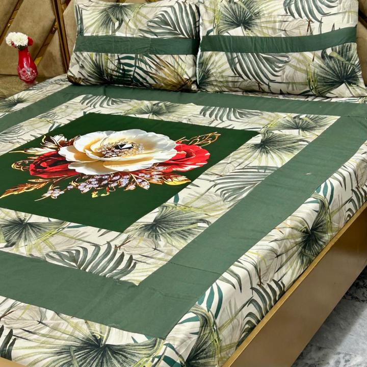 3 pc patch work bed sheet king size | Daraz.pk