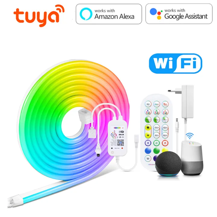 Tuya RGB LED Strip Neon Tape 12V Smart Bluetooth/WiFi APP Voice Control Lamp Ribbon Room Wall ...