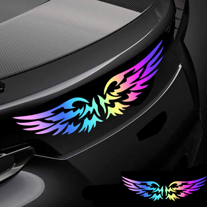 DIY Angel Wings Reflective Car Stickers Decor Moto Helmet Motorcycle ...