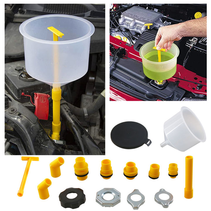 15Pcs Car Radiator Coolant Filling Funnel Kit Spill Proof Auto Coolant ...