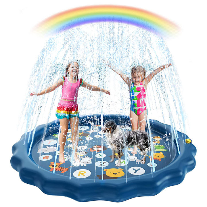 Kids Inflatable Sprinkler Water Play Mat Outdoor Lawn Beach Spray Games ...