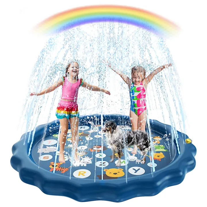 Kids Inflatable Sprinkler Water Play Mat Outdoor Lawn Beach Spray Games ...