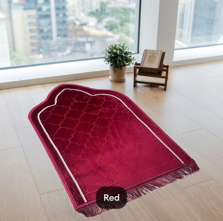 Luxury Imported Velvet Janamaz | Self Embossed Plain Janamaz | Premium ...