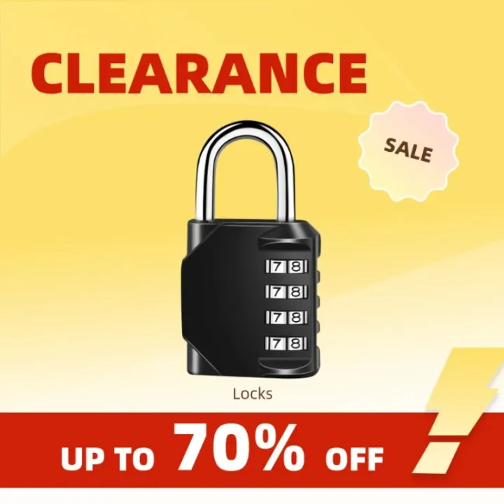 Clearance_2 Pack 4 Digit Combination Lock, Locker Lock, Padlock Outdoor ...
