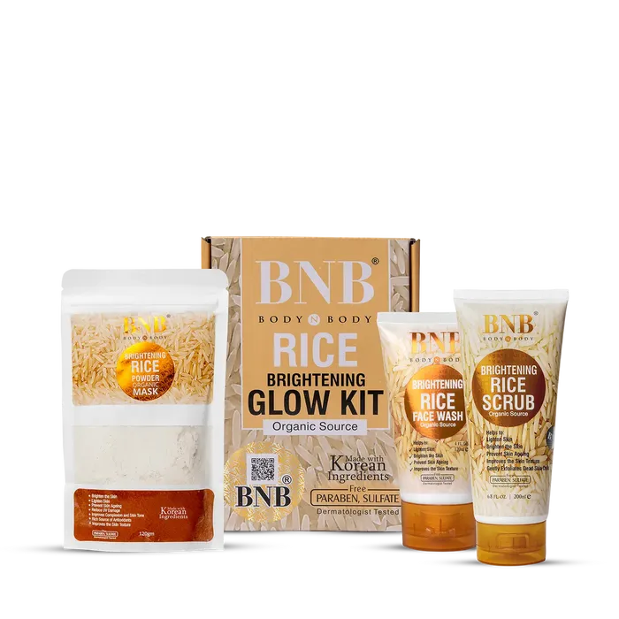 BNB Rice Brightening Glow Kit | Rice Face Wash, Rice Scrub & Rice ...