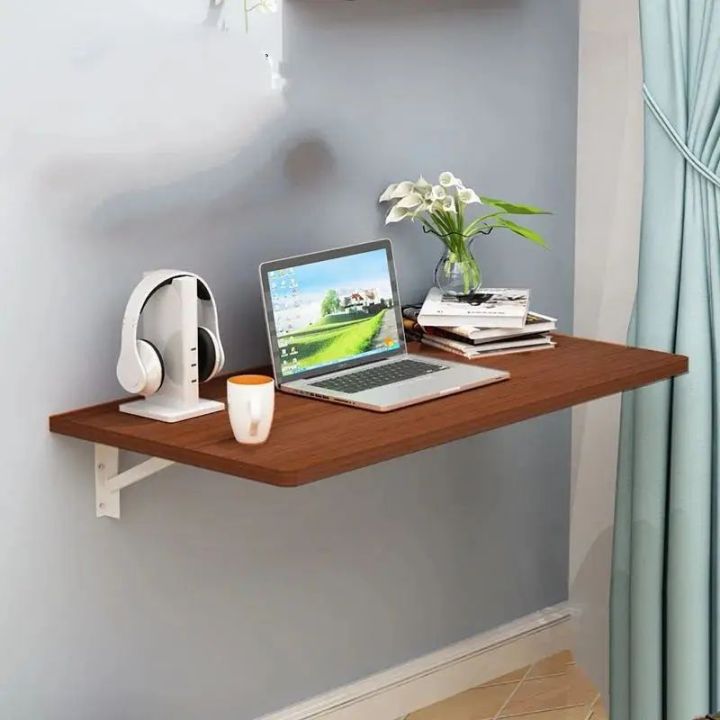 Wall-Mounted Folding Laptop Table (16×32 inches) Simple Office Computer ...