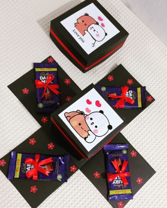 Babu And Dudu cute Chocolate Gift box , 2 Layer CHOCOLATE gift Box with ...