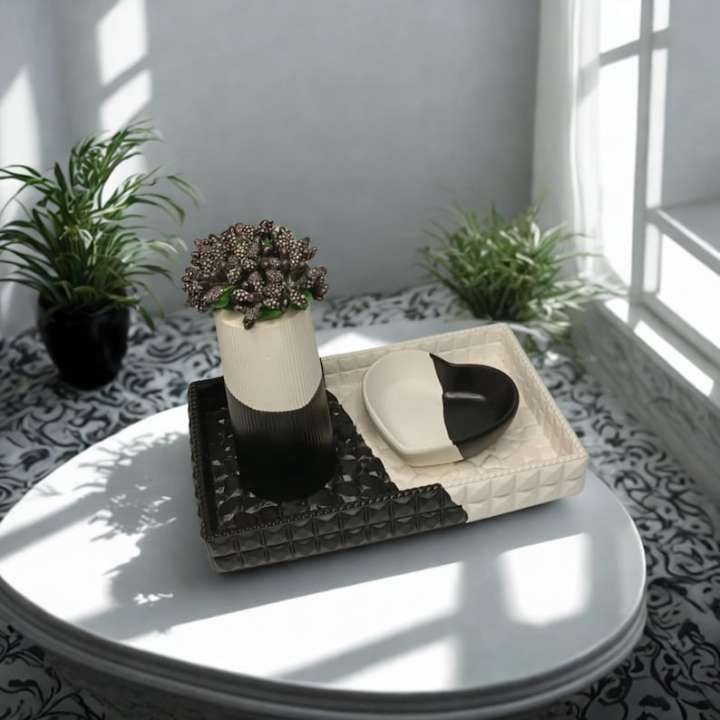 Handmade Gypsum Bricked Tray/Handmade Gypsum Trinket Vase/Handmade ...