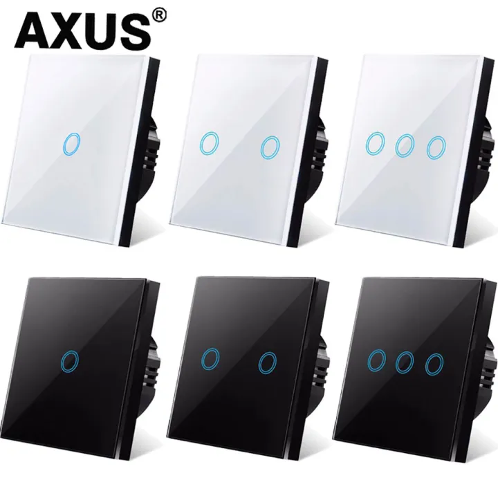 AXUS EU Touch Switch AC100-240V Led backlight Panel Tempered Crystal ...