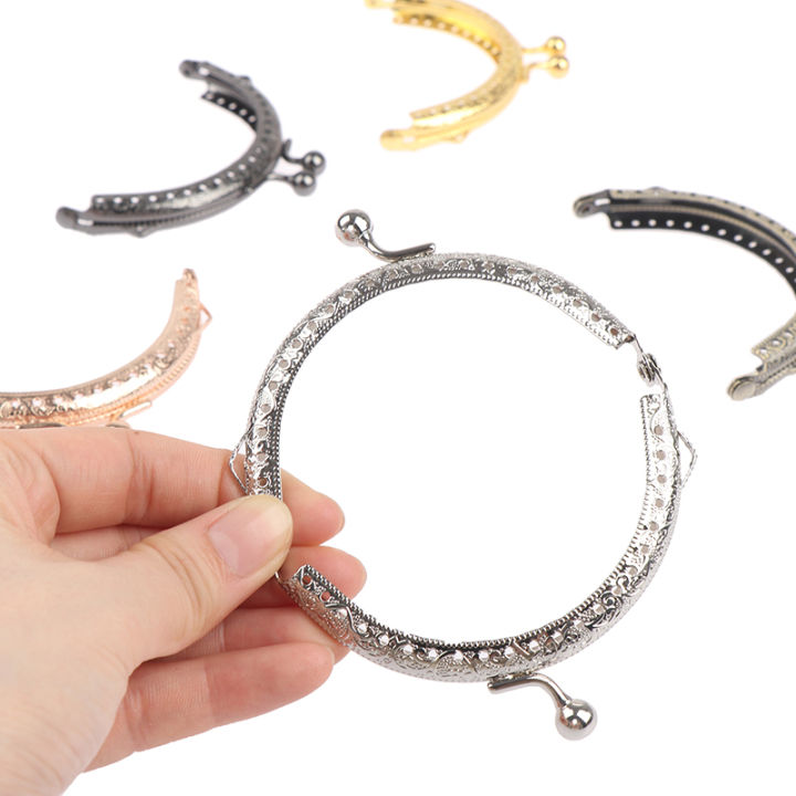 1pcs 8.5cm Round Metal Frame Purse Handle Clutch Bag Handbag Clasp Lock ...