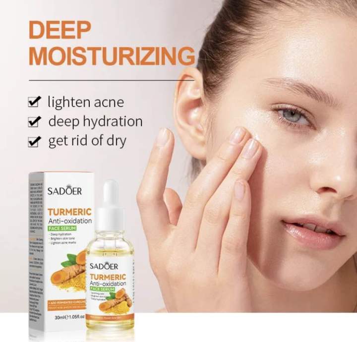 Sadoer Turmeric Facial Serum,Antioxidant Moisturizer,Turmeric Repair ...