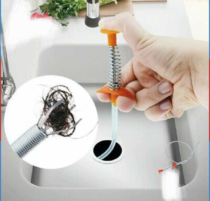 Metal Flexible 90 cm Wire Brush Hand Sink Cleaning Hook Sewer Dredging Device Snake Drain ...