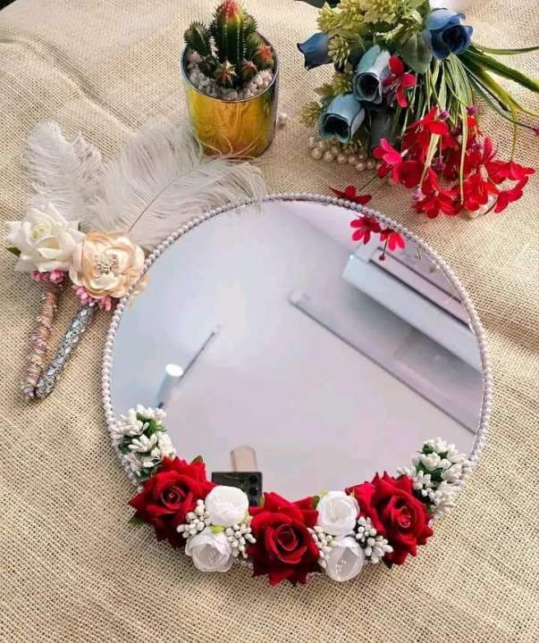 wedding mirror, nikah mirror, floral mirror,biyer ayna,decorative ...