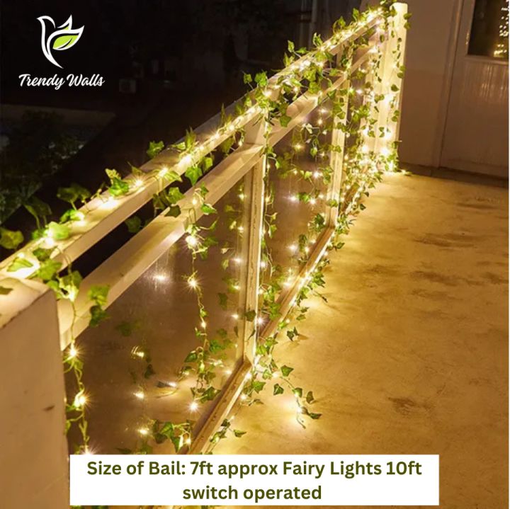 "Trendy Walls 10ft Artificial Leaf Bail with Switch-Operated Fairy ...