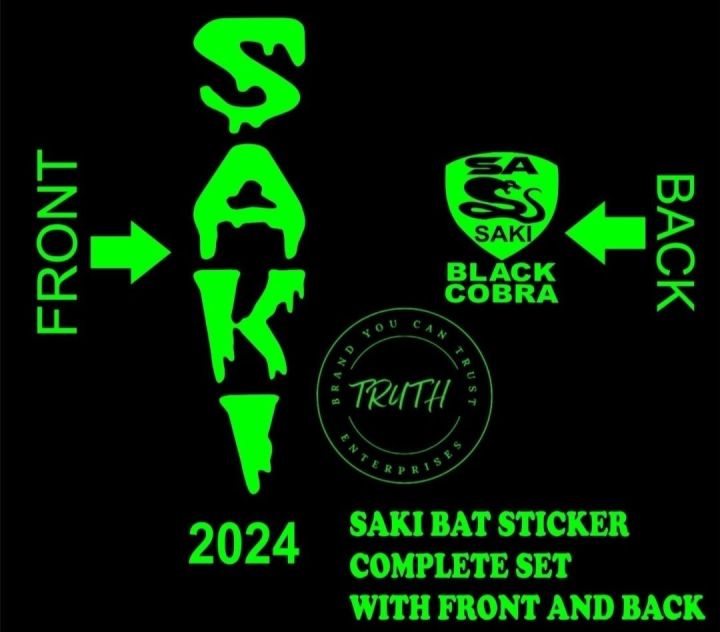 Saki bat sticker for all type bats complete set from truthenterprises ...
