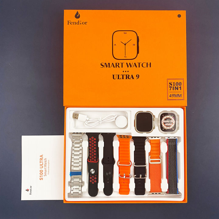 7 in 1 Watch Straps for Ultra 9 Smartwatch with 2.2" HD AMOLED Screen ...